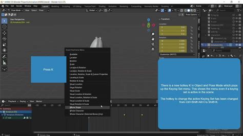 Blender 4 2 How To Bring Up The Insert Keyframe Menu Shorts