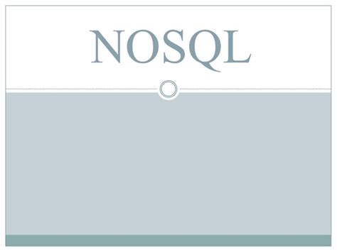 nosql seminar ppt