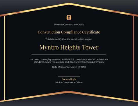 Free Construction Worker Certificate Template To Edit Online