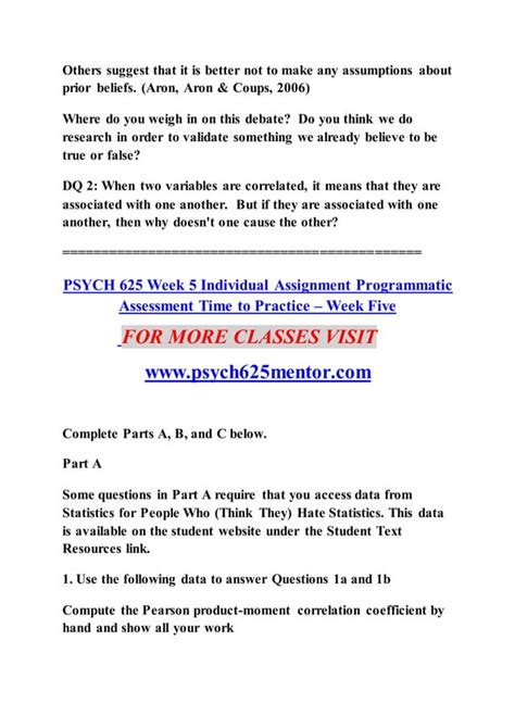 Psych 625 Mentor Redefined Education