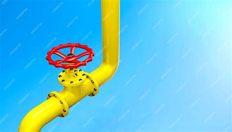 Premium Photo 3d Render Gas Pipeline Diagonal View With Valve