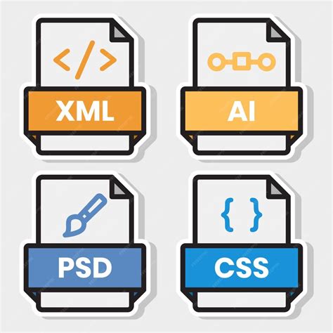 Premium Vector Document File Format Folder Pdf Doc Xls  Zip Txt