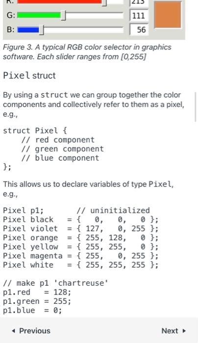 solved part 1 define the pixel struct the order