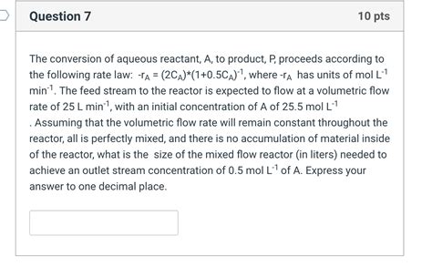solved the conversion of aqueous reactant a to product p