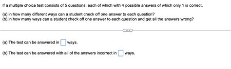 Solved If A Multiple Choice Test Consists Of 5 Questions