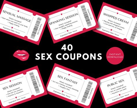 40 Sex Coupons Printable Naughty Ts Sex Coupons For Him And Her Kinky Erotic Sexy T Sex