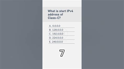mcq 31 understanding classful ip addressing start ipv4 address of class c youtube