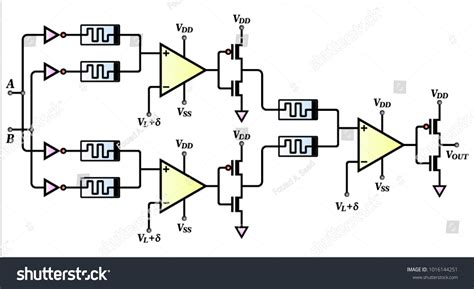 memristor threshold logic fft circuits stock vector royalty free