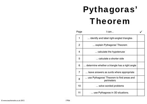 Pdf Pythagoras Theorem Teachit Maths · The History Behind The Maths Pythagoras Was A Greek