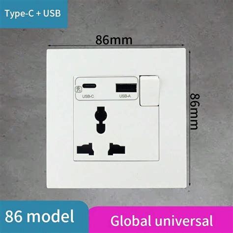 טעינה מהירה אינטליגנטית אוניברסלית 20w Type C קיר כפול מתאם תקע