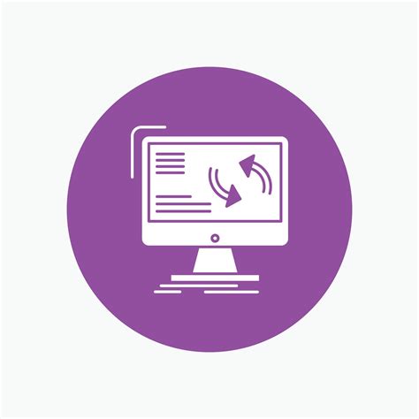 Synchronization Sync Information Data Computer White Glyph Icon In