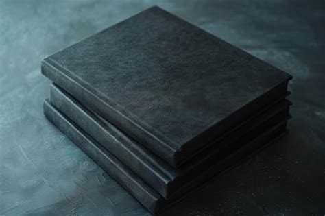 A Stack Of Three Black Hardcover Books On A Gray Surface The Books Are