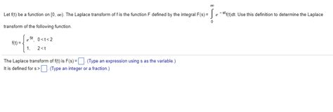Solved Let F T Be A Function On Infinity The Chegg