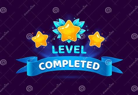 Level Complete Game Asset Gui Interface Element Stock Illustration