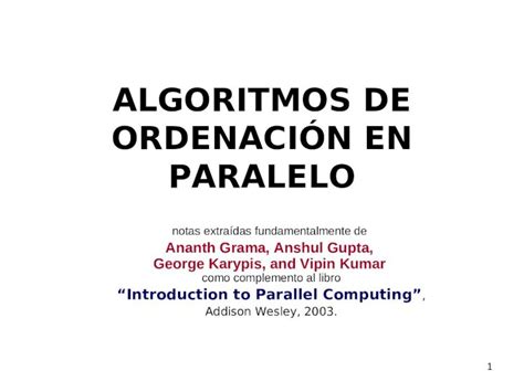 Ppt Algoritmos De OrdenaciÓn En Paralelo Dokumen Tips