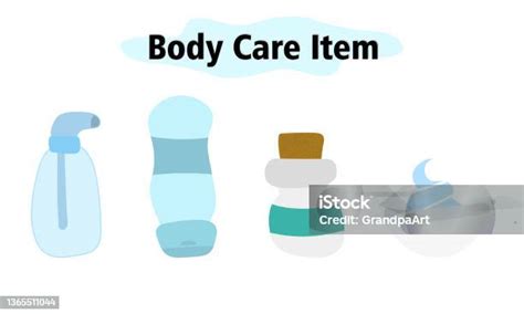 욕실을 위한 아이템 세트 디스펜서와 샴푸 면도 폼 및 화장품 용 병 바디 케어 흰색 배경의 색상 디자인의 벡터 그림입니다 각질제거에 대한 스톡 벡터 아트 및 기타 이미지