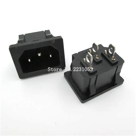 2PCS LOT 10A 250V AC Power Socket 3 Pin Male Connector Plug AC 05