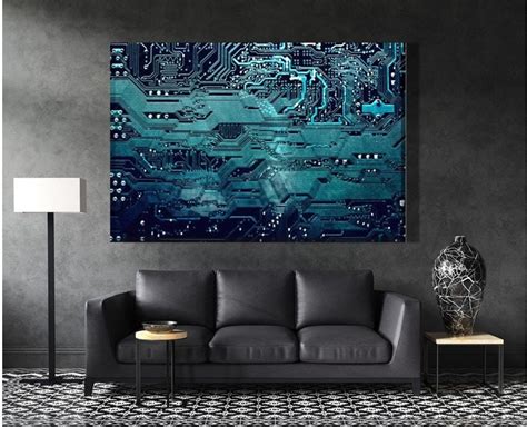 Computer Motherboard Wall Art Cirquit Board Print Programming Poster Motherboard Schematic