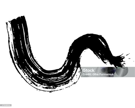 그런 지 배경 붓 자국 추상적인 고민 잉크 질감입니다 손으로 그린 구 아슈 페인트 스트립 거칠기와 흠집으로 얼룩져 있습니다 디자인을 위한 예술 요소 격리 벡터 일러스트 레이