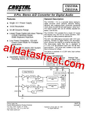 CS5331A-BS Datasheet(PDF) - Cirrus Logic