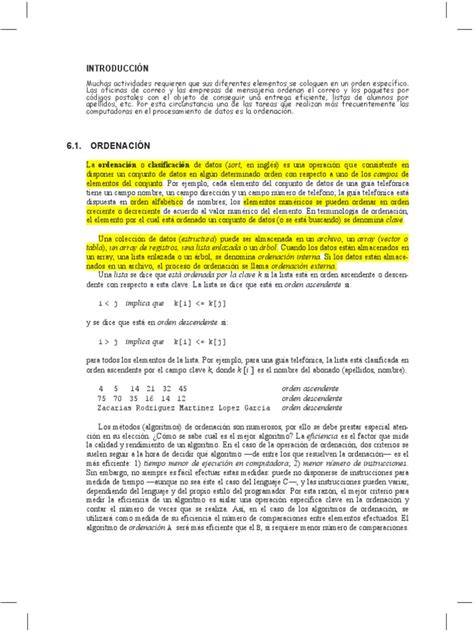 Metodos De Ordenamiento Clase 1 Pdf Estructura De Datos De Matriz Informática Teórica