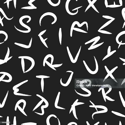 브러쉬 스트로크 문자 텍스처 잉크 페인트 알파벳 원활한 패턴입니다 고민 일본어 문자 배경입니다 벡터 격리 된 페인트 브러시 텍스트 배경입니다 가장자리에 대한 스톡 벡터 아트