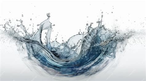 푸른 물 스플래시 와 함께 순수 한 색 배경 프리미엄 Ai 생성 이미지