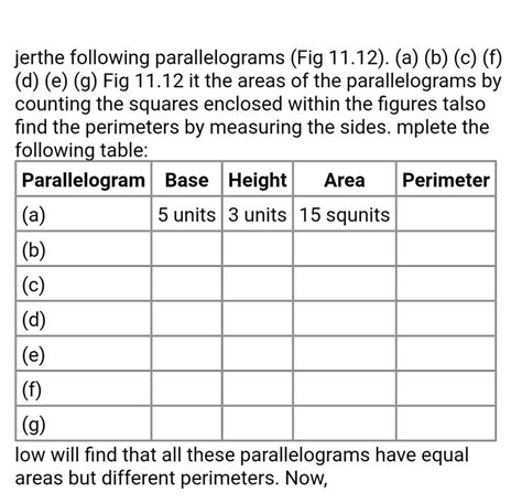 Jerthe Following Parallelograms Fig 11 12 A B C F D E G