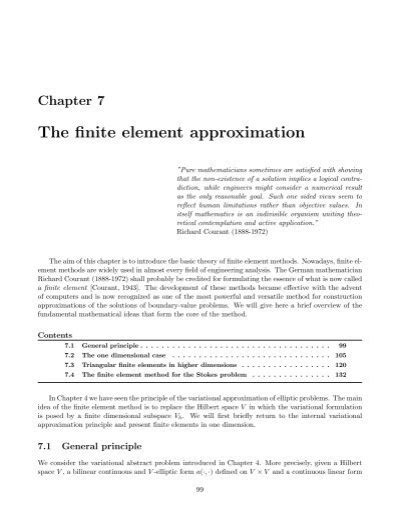 The Finite Element Approximation