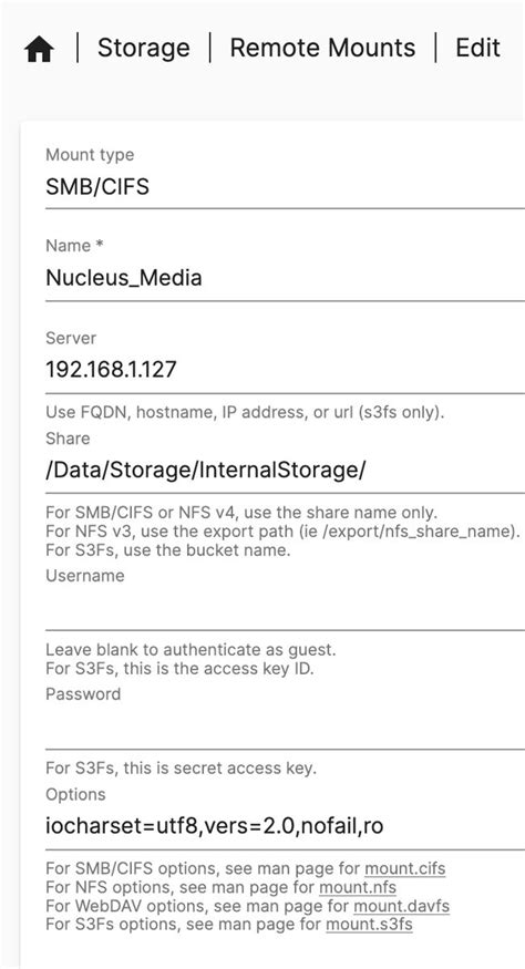 Cant Mount Smb Share Using Remote Mount Cifssmb Openmediavault