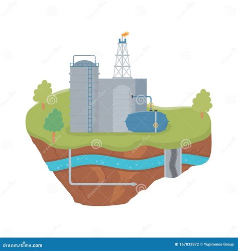 Fracking Tanks Storage Process Pipeline Water Underground 向量例证 插画 包括有 向量 精炼厂 167833872