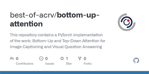 Github Best Of Acrv Bottom Up Attention This Repository Contains A Pytorch Implementation Of
