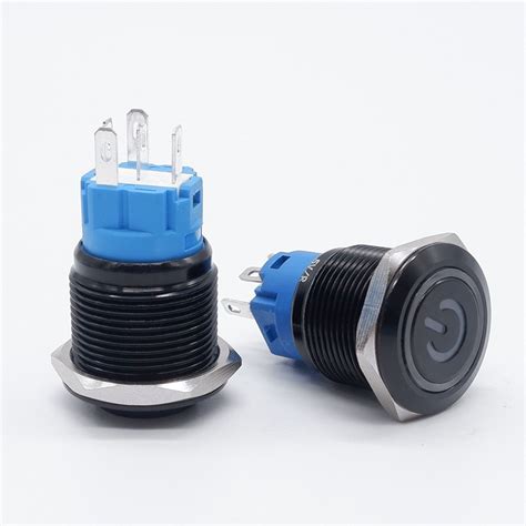 Mm Black Metal Button Switch Power Supply Switch On Off Switch Momenary Latching Alumina Metal