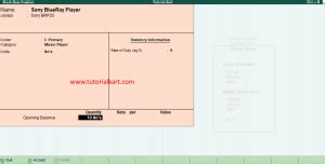 How to Create Stock Items In Tally