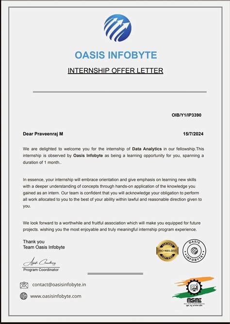 praveen raj on linkedin dataanalytics internship oasisinfobyte