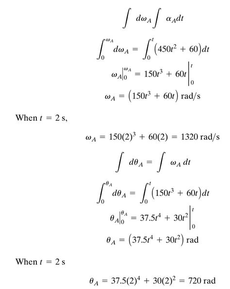 Motion Of Gear A Applying The Kinematic Equation Of