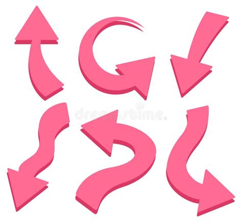 Colored Vector Set With Icons Of Various Pointers And Arrows In Red