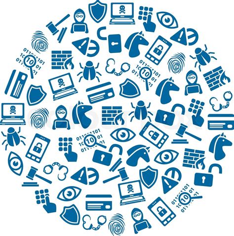 Hacker Icons In Circle Stock Vector Colourbox