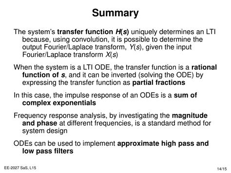 ppt lecture 15 continuous time transfer functions powerpoint
