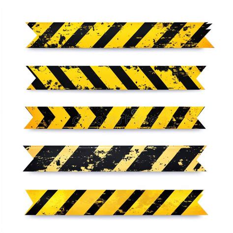 Grunge Yellow Black Warning Stripes Safety Signs Construction Caution