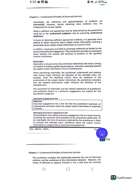 Chapter One Audit And Assurance Principles Pdf