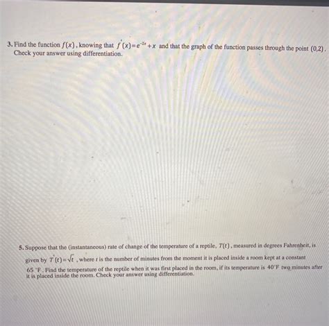 solved 3 find the function f x knowing that f x e x