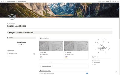 School Dashboard Notion Template Etsy