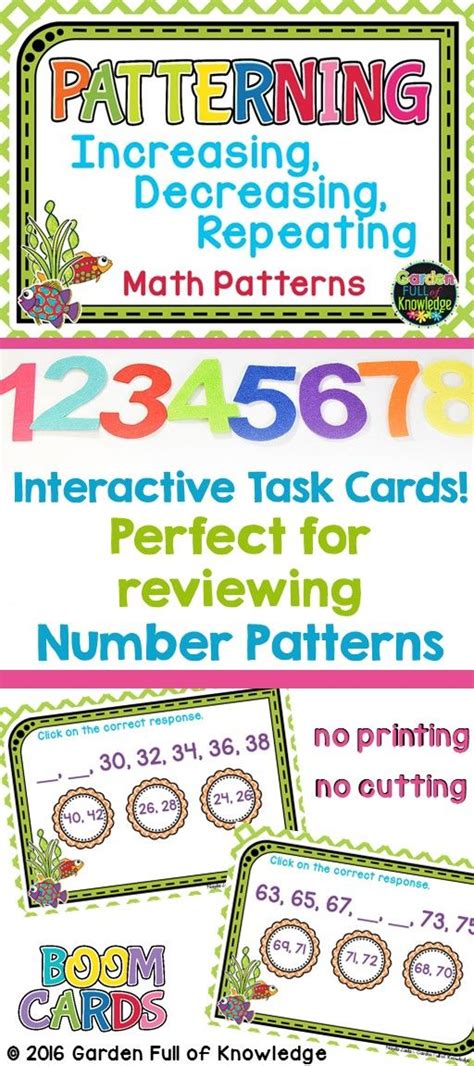 Interactive Number Patterns Task Cards For Grades 1 3