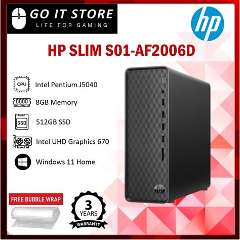 Hp Slim S Af D Desktop Pc Intel Pentium J Gb Ram Gb Ssd Intel Graphic Win