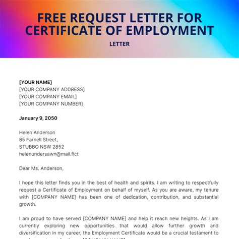 What Is A Certificate Of Employment Letter Free Printable Download