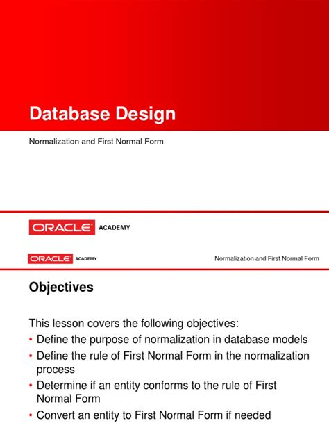 First Normalization For Oracle Academy Pdf