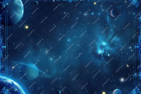 Border Design With Star Clusters And Planets Creating A Captivating