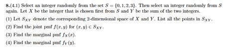 solved 8 4 1 select an integer randomly from the set s