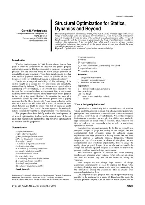 Pdf Structural Optimization For Statics Dynamics And Beyond